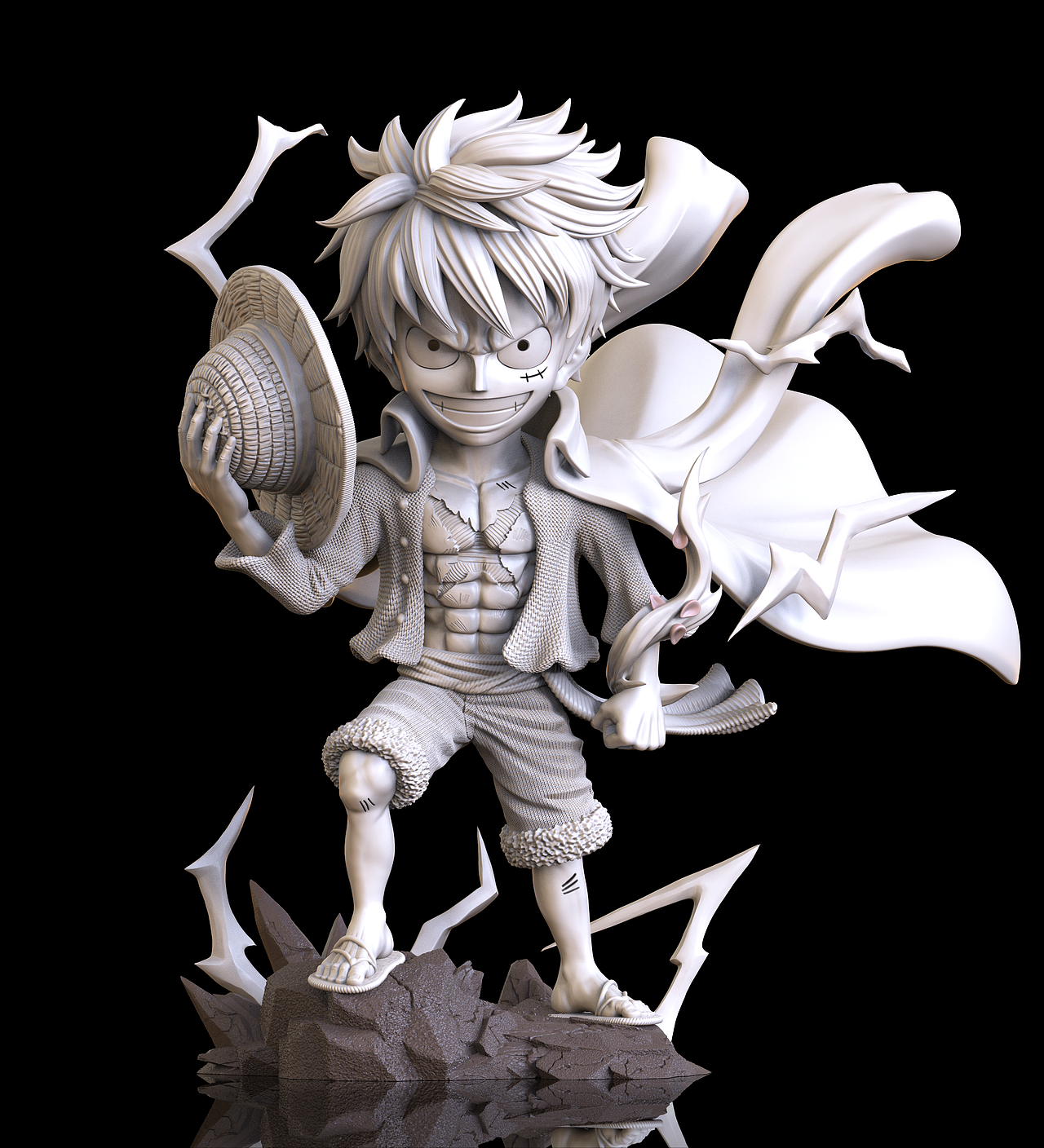 路飞站姿wcf比例手办模型_天璇GK模型-站酷ZCOOL