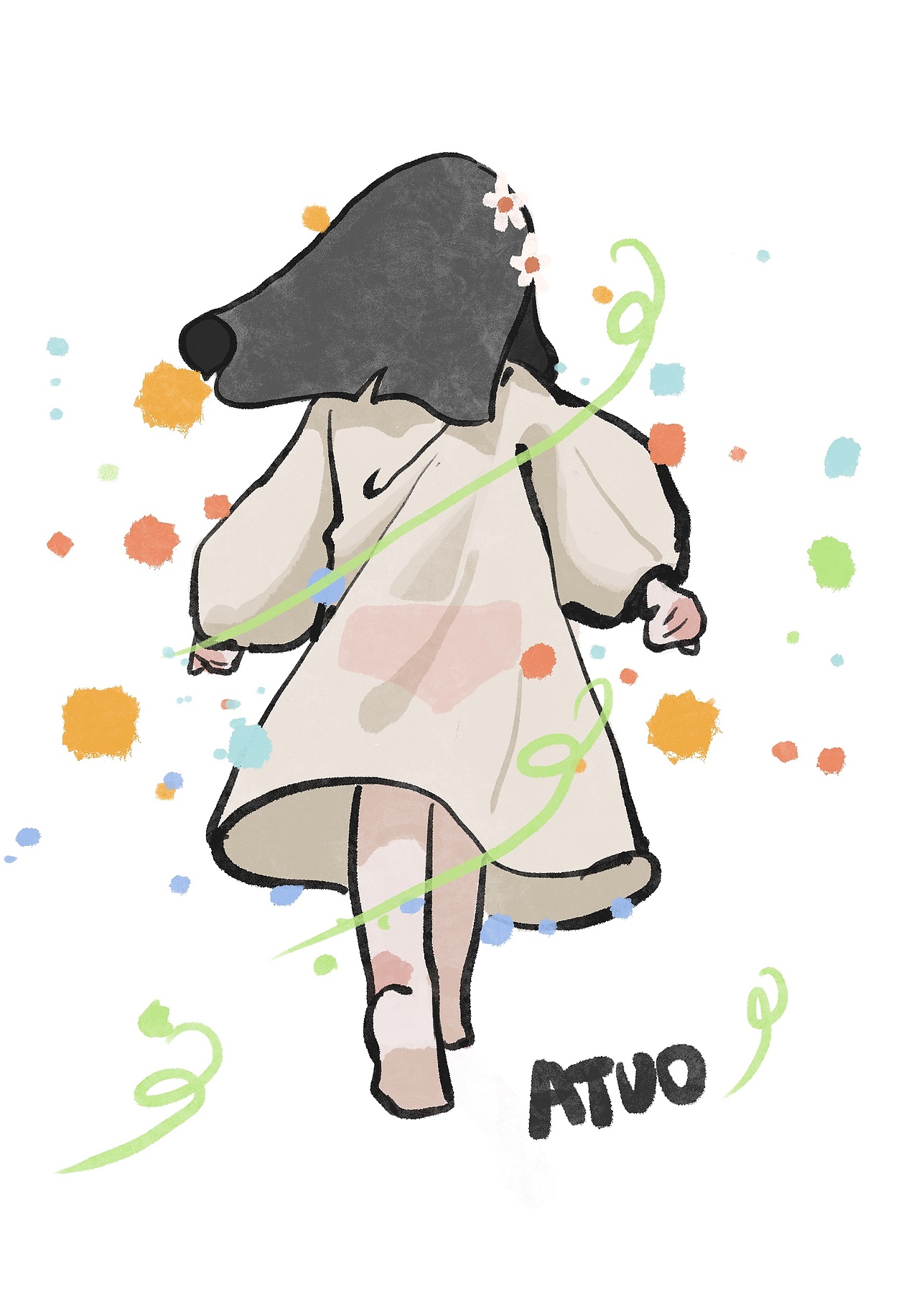 甜蜜彩虹少女【插画设计】_李坨坨_ATUO-站酷ZCOOL