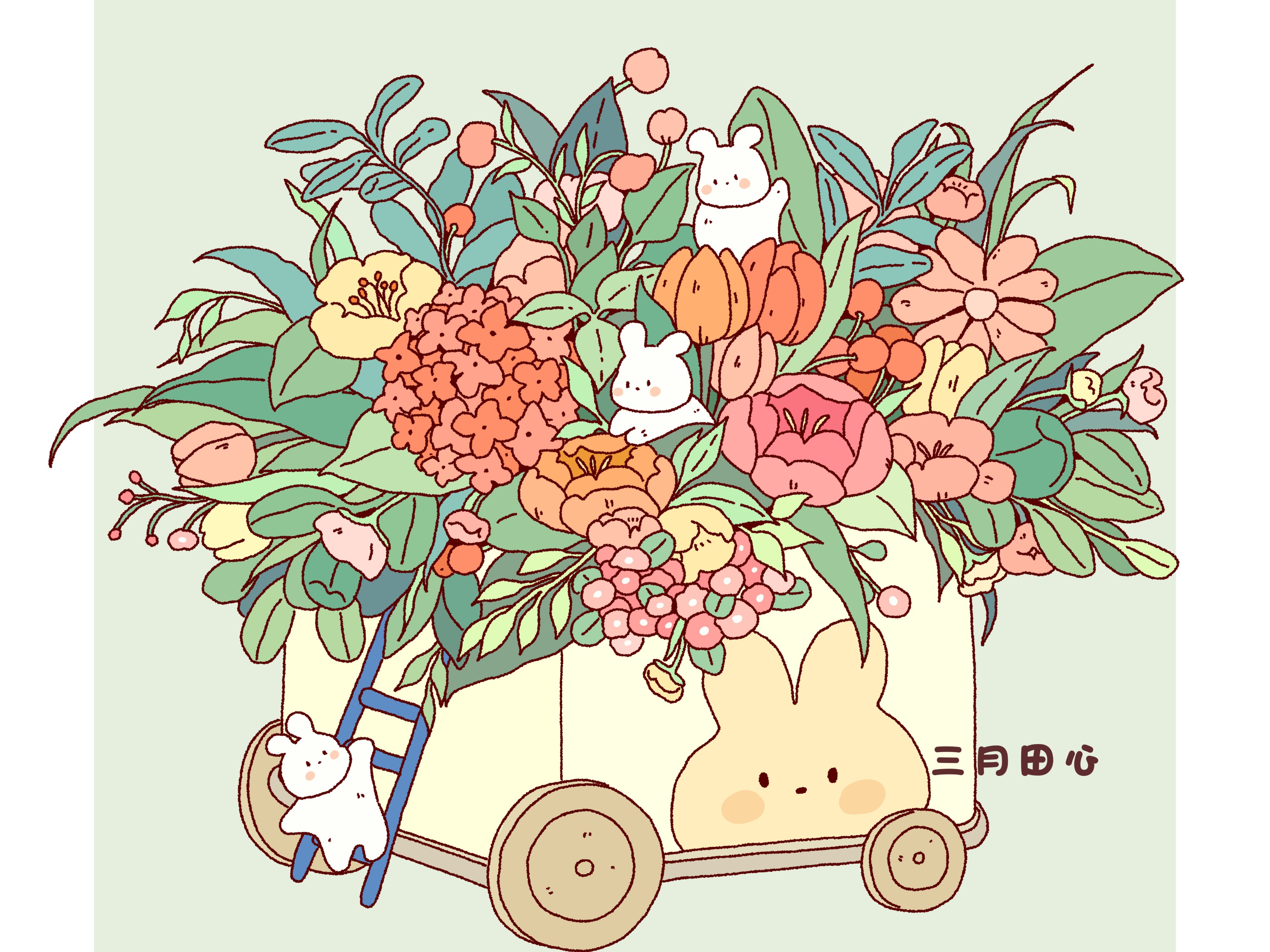 小场景插画|花车奇遇_三月田心-站酷ZCOOL