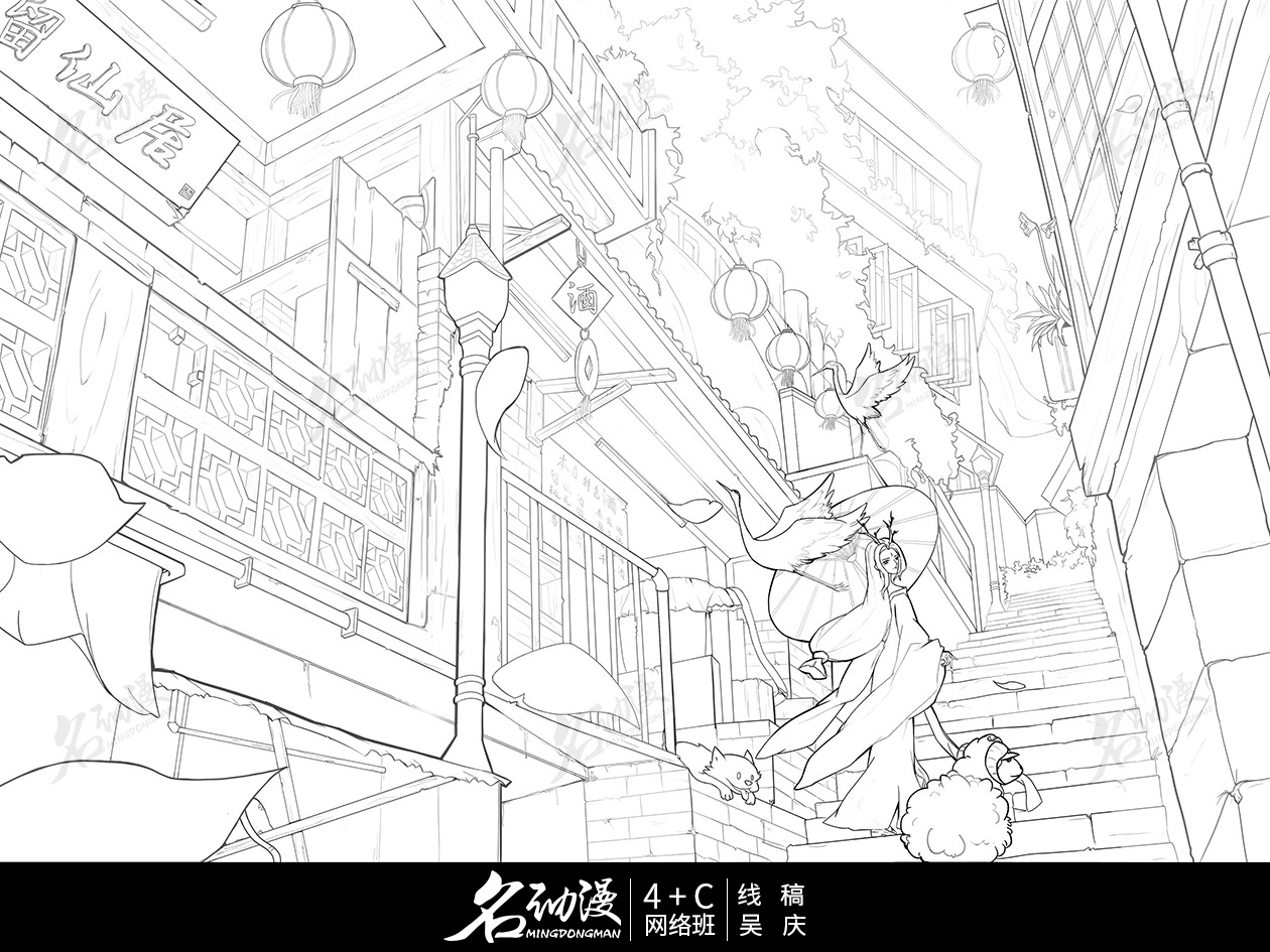 打伞少女小巷_名动漫CG数娱-站酷ZCOOL