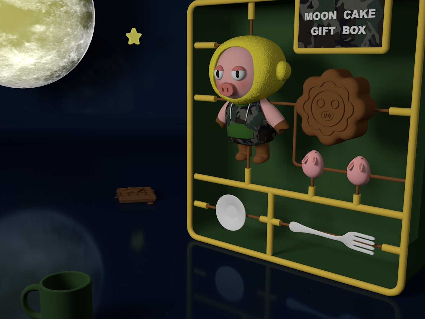 C4D IP形象设计——BOBO PIG_曼妥斯-站酷ZCOOL