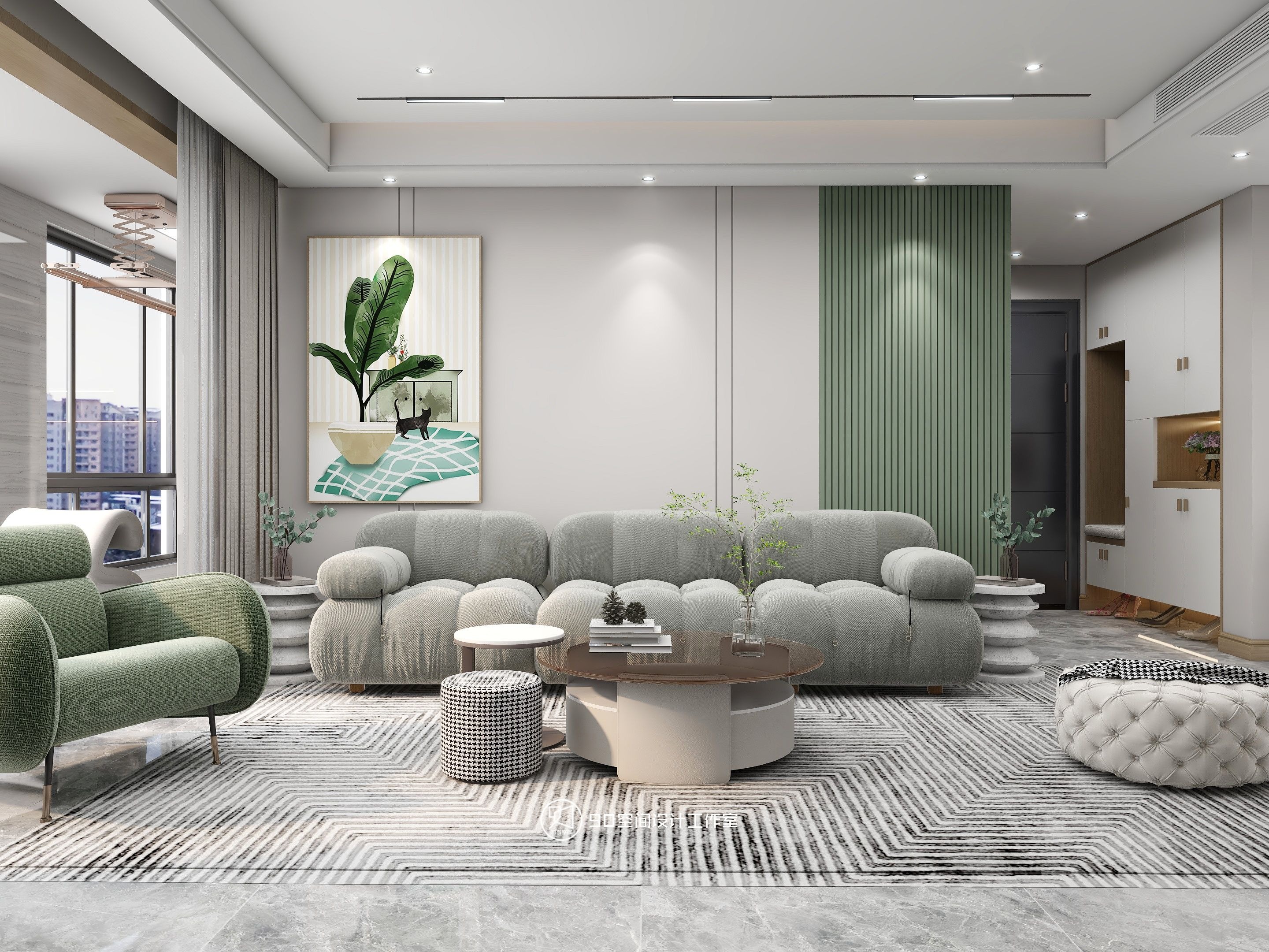 90空间设计∣134㎡不错过生活里的每一瞬幸福_设计师赵响-站酷ZCOOL