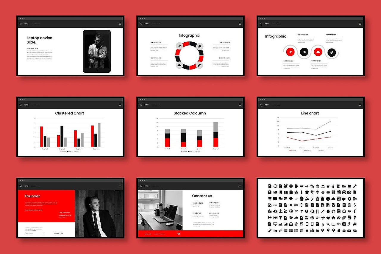 黑红撞色配色商务powerpoint设计_RoblesTegan-站酷ZCOOL