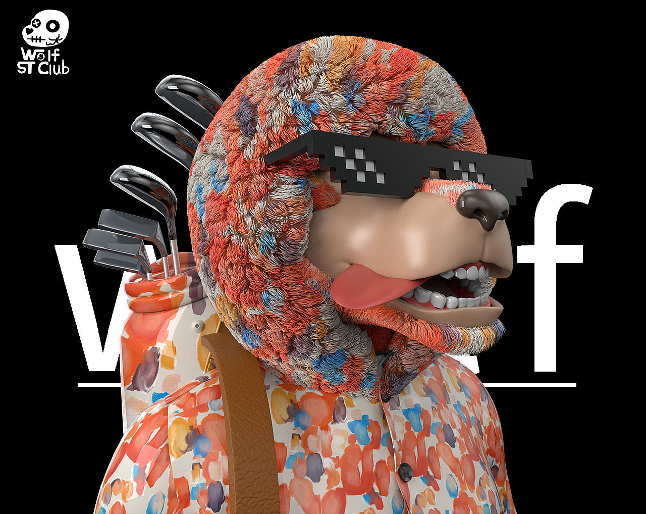 NFT-WOLF ST CLUB 潮狼俱乐部3D潮流头像_ElomNicky-站酷ZCOOL