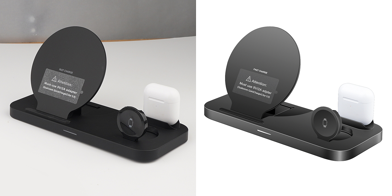 三合一苹果无线充电器（手机 / 手表 / 耳机）_海棠未眠80s-站酷ZCOOL