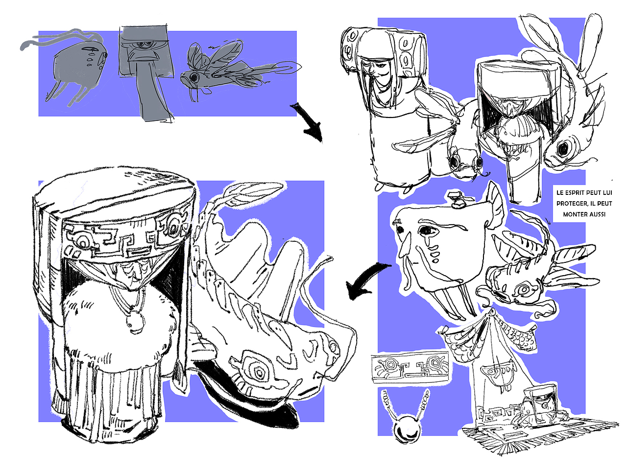 角色设计_怪兽和带兜帽的人_DING_C-站酷ZCOOL