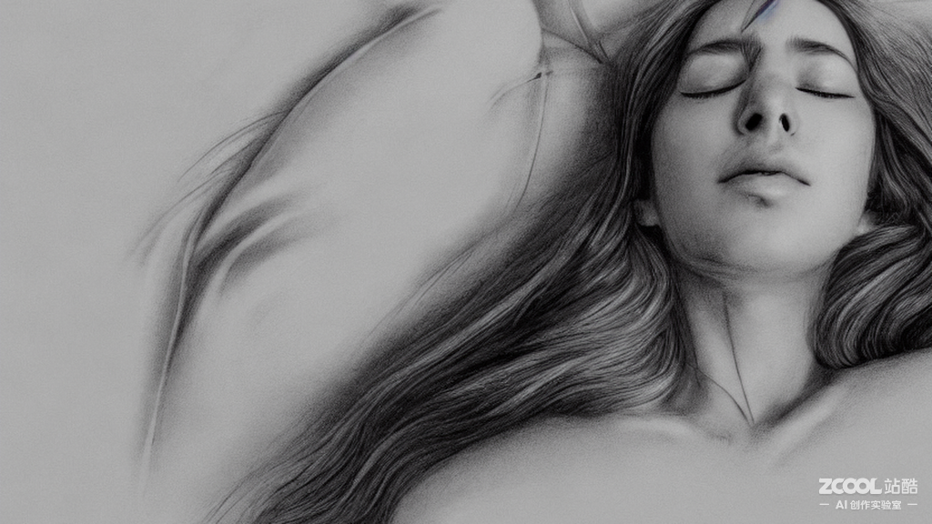 #AI创作实验室#对面床上背对着躺着的长发人_mensike-站酷ZCOOL