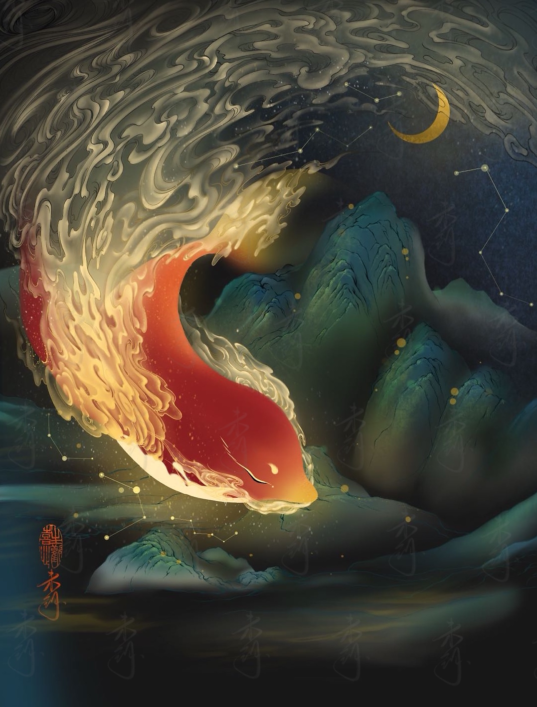 【国潮插画—— 蜉蝣之间】 未玥-站酷zcool