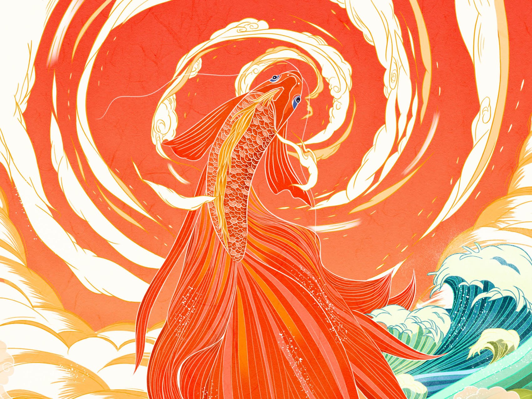 #锦鲤#五月插画练习_南星NANX-站酷ZCOOL