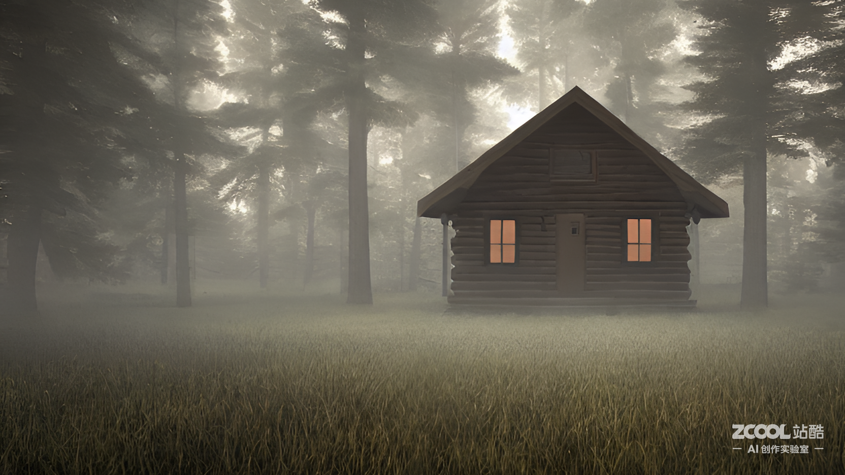 #AI创作实验室#森林深处的小木屋_十一小时候-站酷ZCOOL