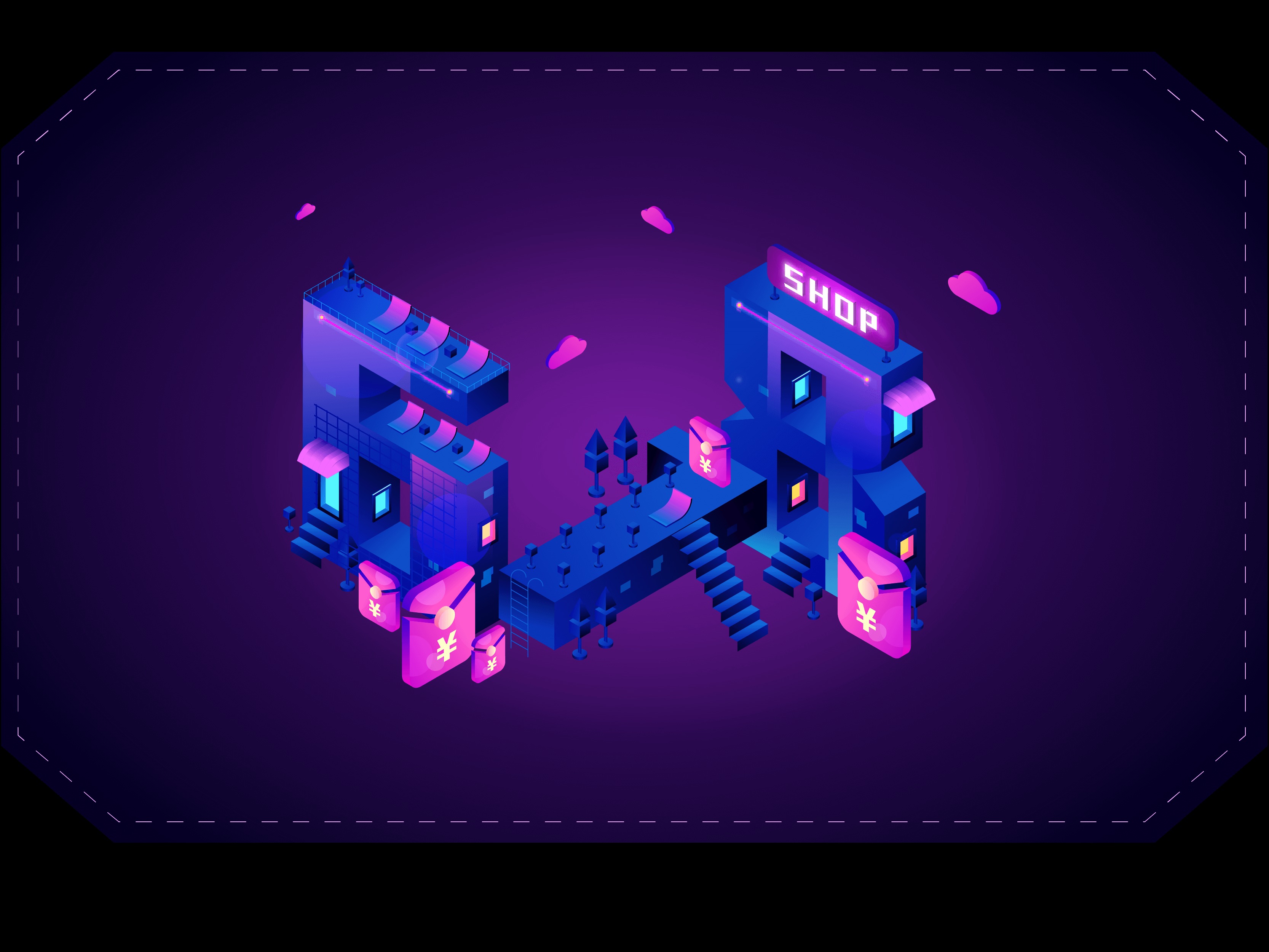 2.5D插画-618文字的线稿及上色（临摹作品）_永不止步的攀登者-站酷ZCOOL