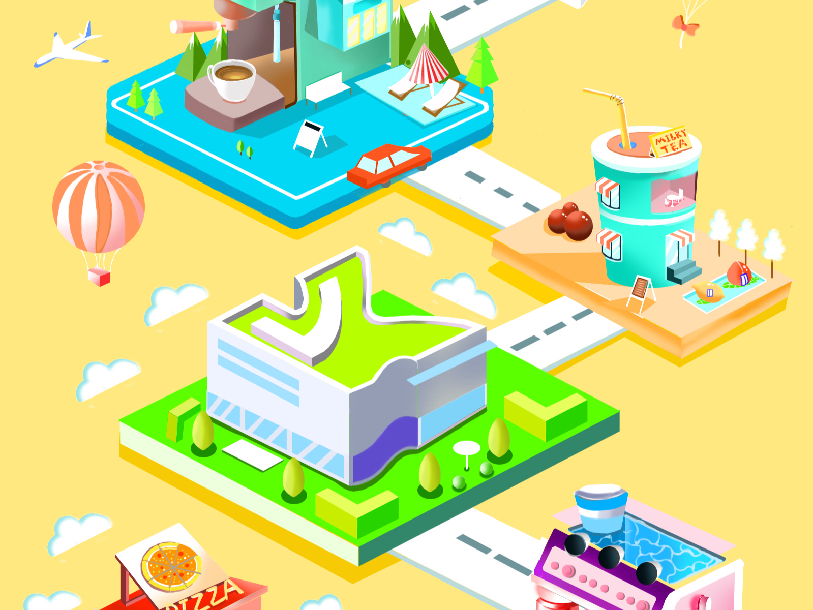 2.5d插画页面和banner设计_波吕斐摩斯-站酷ZCOOL