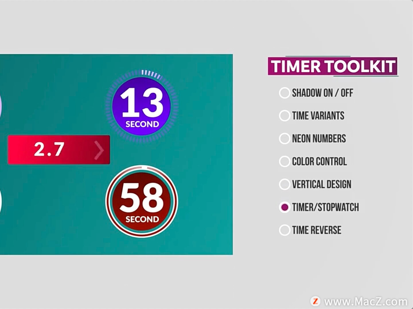 PR模板-创意时间计数时钟倒计时动画模板 Timer Toolkit_醉舞千年杯莫停-站酷ZCOOL