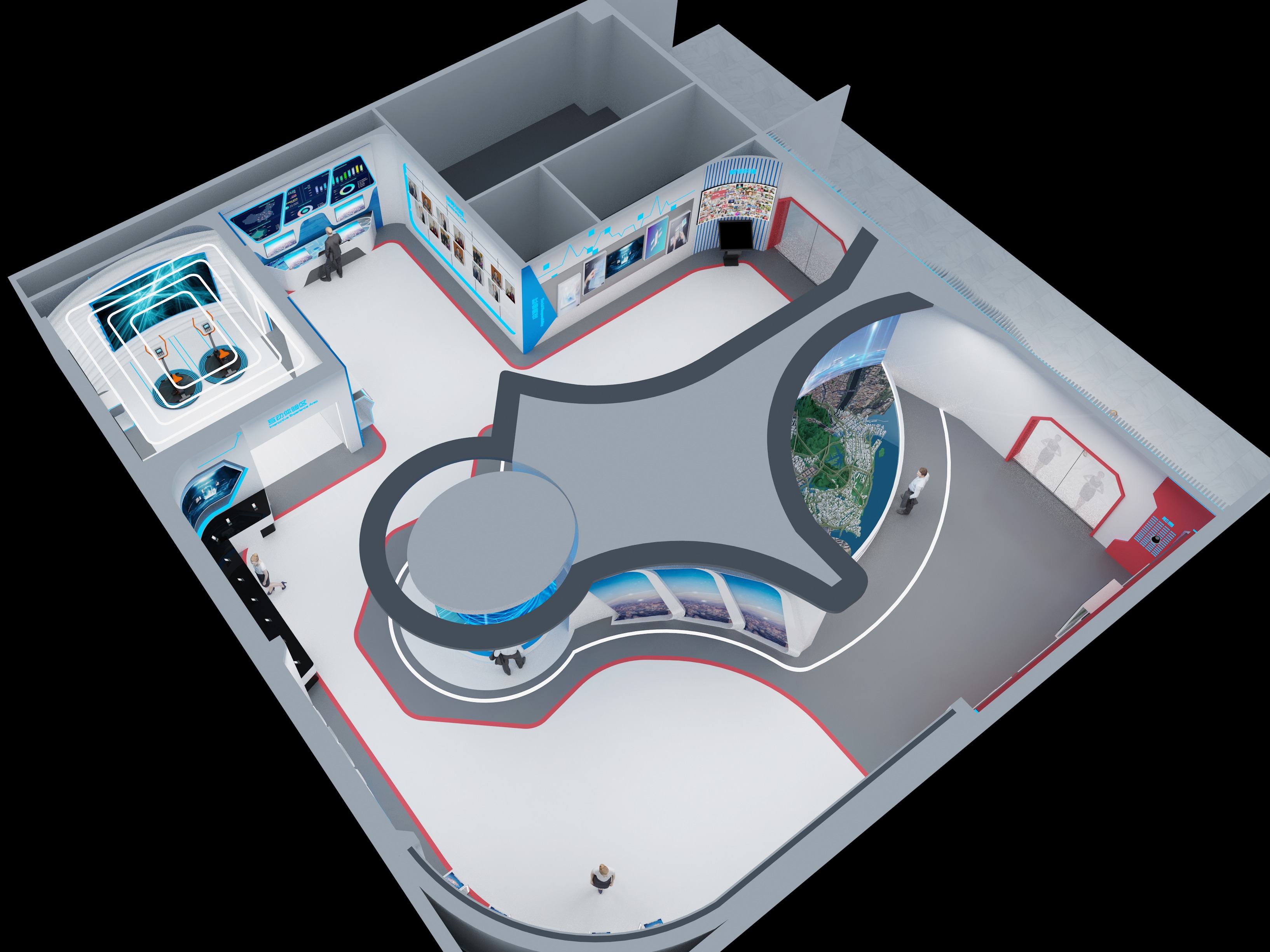 龙旗科技展厅 效果图 3D 设计_设计狮Ming-站酷ZCOOL