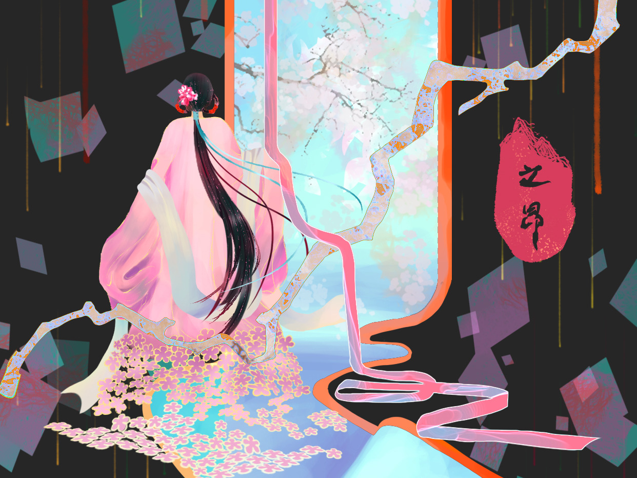 原创古风插画 | 春意_zhiang之昂-站酷ZCOOL