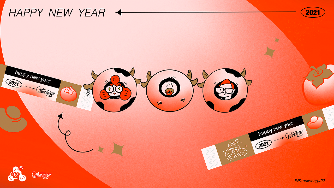 牛年2021小对联_小柒catwang-站酷ZCOOL