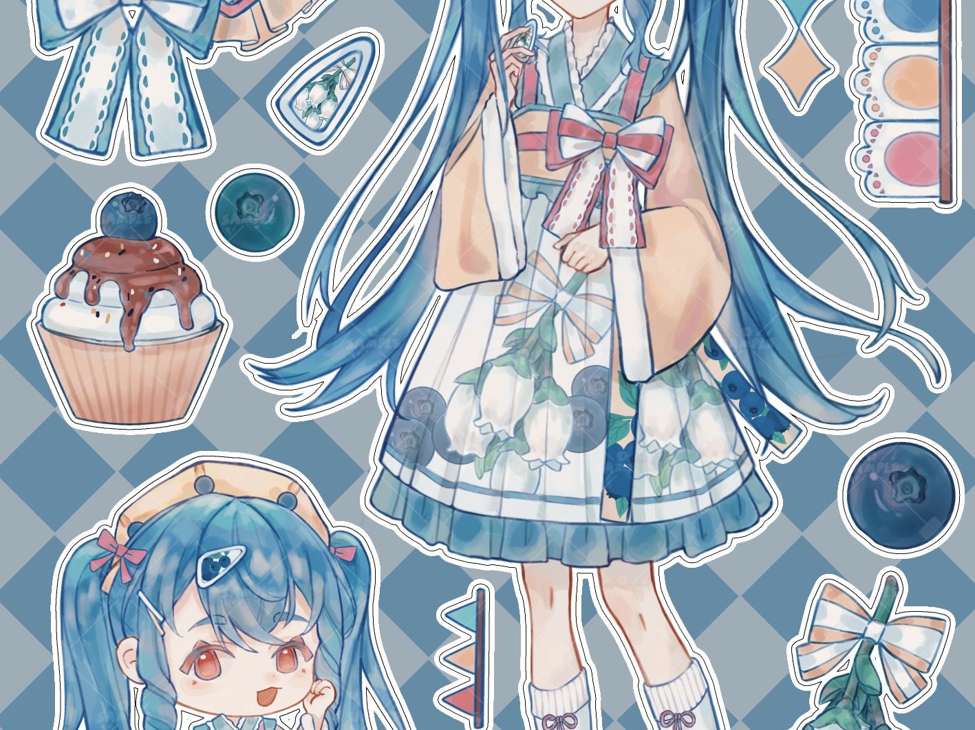 少女贴纸_蛋黄煎饼bb-站酷ZCOOL