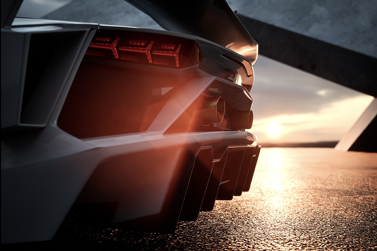 汽车渲染 兰博基尼Aventador gt evo lb sihouette_Tosger-站酷ZCOOL