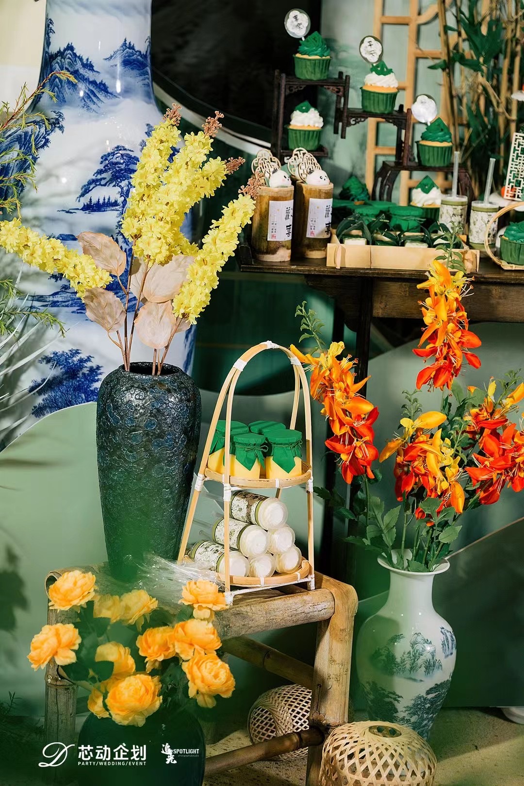繁华青绿｜国风百日宴_MYD派对設計美学-站酷ZCOOL