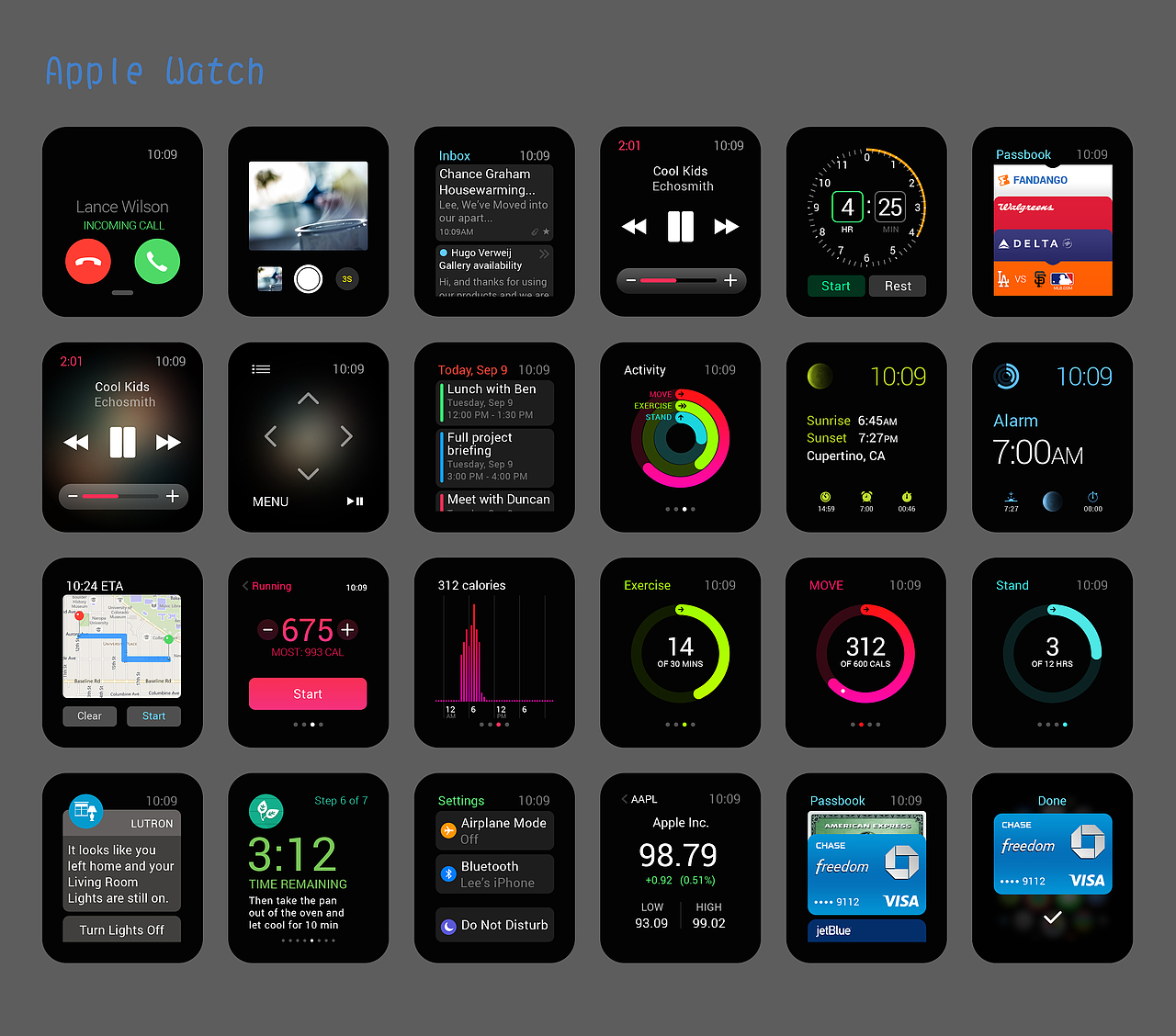 apple watch 的锻炼|UI|APP interface|Charence_Original作品-站酷(ZCOOL)