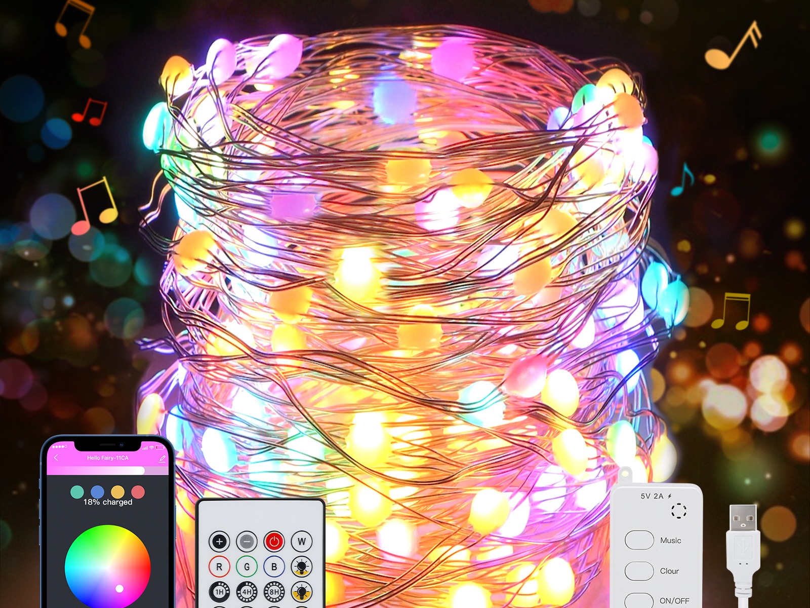 亚马逊多彩灯串实拍，主图与A+设计_啊飞呀飞-站酷ZCOOL