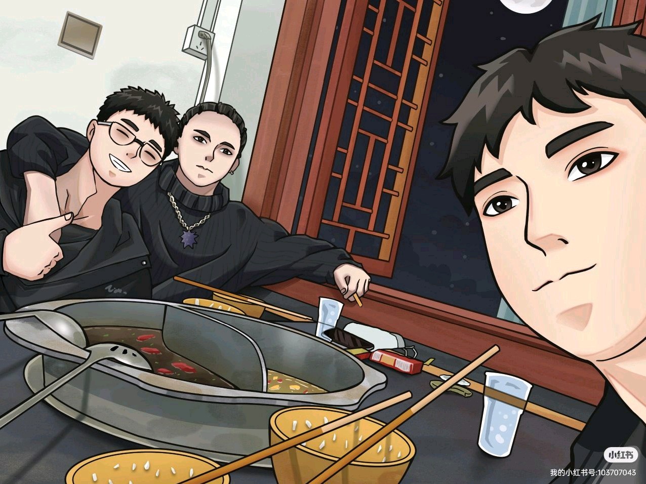 聚会插画_插画师DZ光-站酷ZCOOL