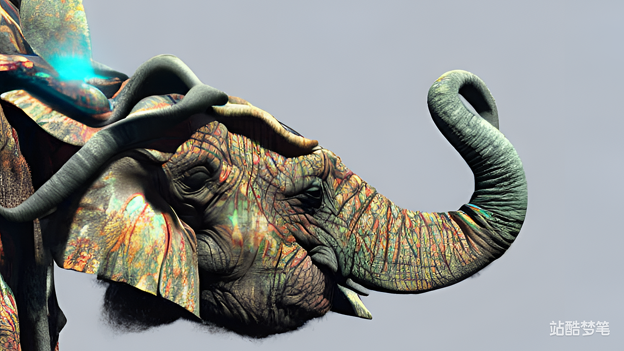 #站酷梦笔#大象，彩色纹理，可爱，2D，数字，写实，狂_doublekjzc-站酷ZCOOL