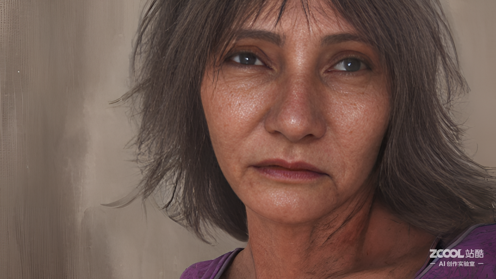 #AI创作实验室#自卑，胆怯，很穷，抑郁症的中年妇女_康康爱自己-站酷ZCOOL