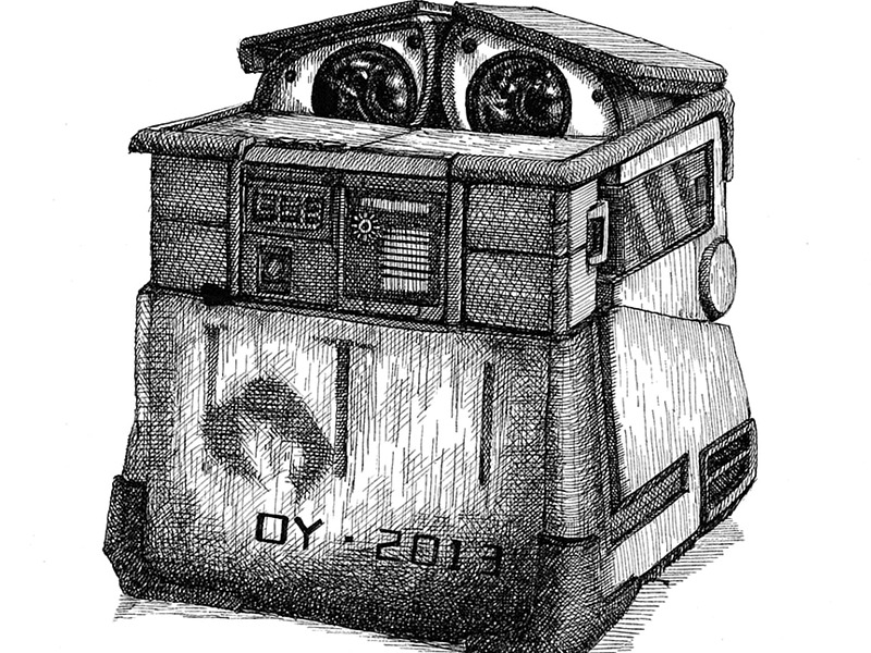 钢笔画WALL-E_欧阳鹏杰_OY-站酷ZCOOL