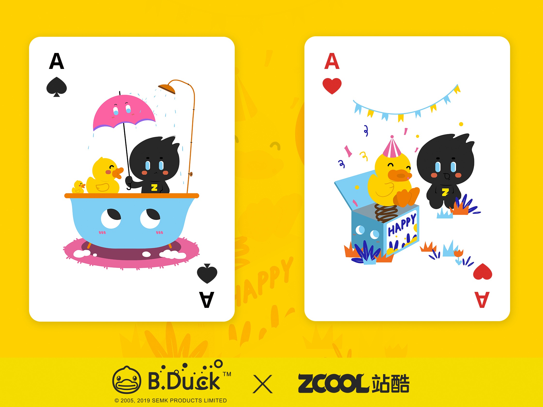 ZCOOL & B.Duck联名扑克设计_施施小佳-站酷ZCOOL