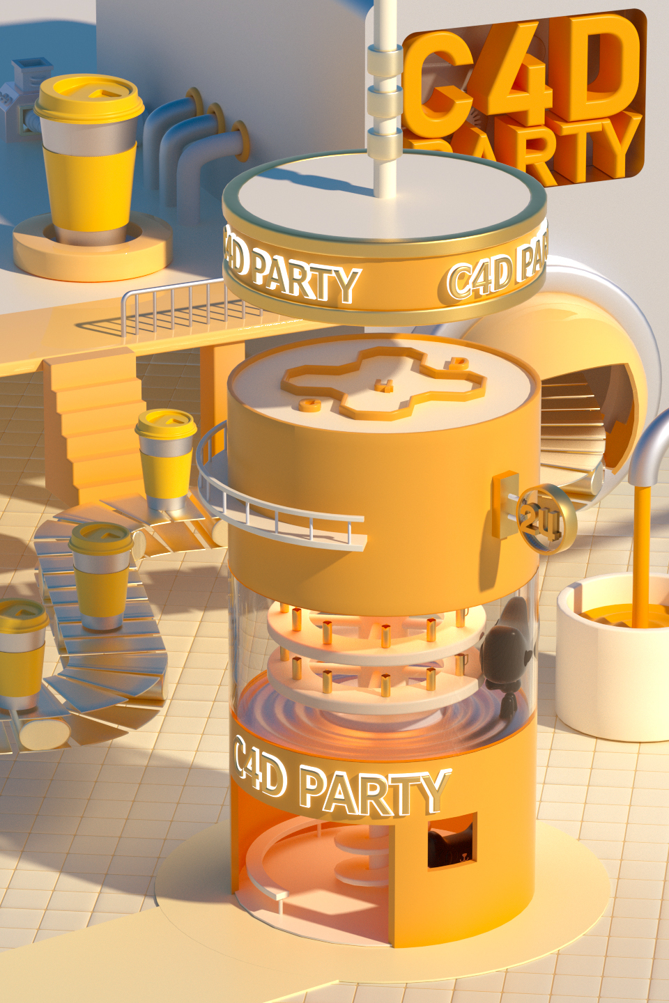 第一个c4d小作品完成_摄影设计师YiYi-站酷ZCOOL