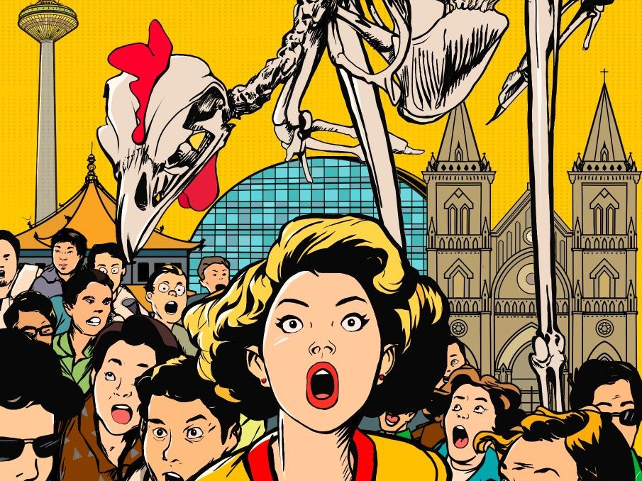 复古美式x搞怪插画~ 绘画过程分享。_妍子Yan-站酷ZCOOL