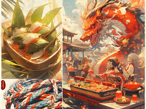 AI绘画 MJ niji5（端午节）_花小婳-站酷ZCOOL