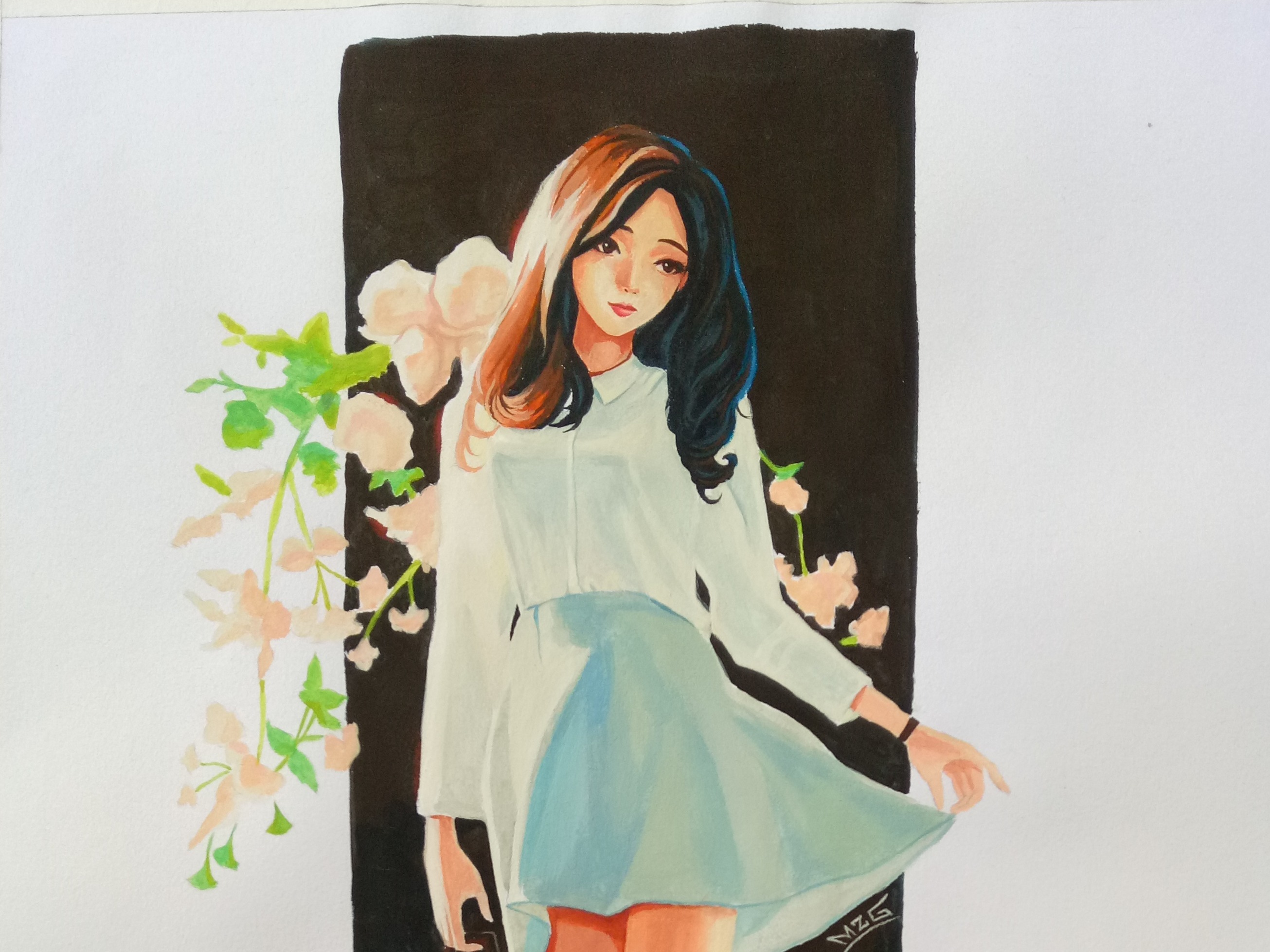 水粉美女_mzgmzg-站酷ZCOOL