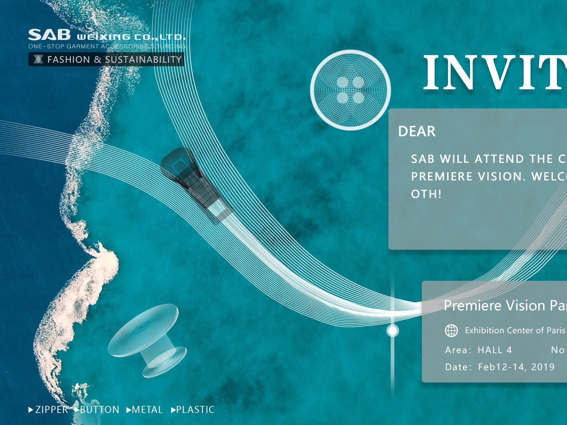 SAB Premiere Vision. WELCOME TO VISIT OUR BOOTH!_熙阳001-站酷ZCOOL