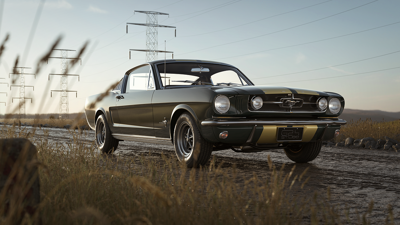 1965 Ford Mustang Fastback - CGI_樂壹漓-站酷ZCOOL