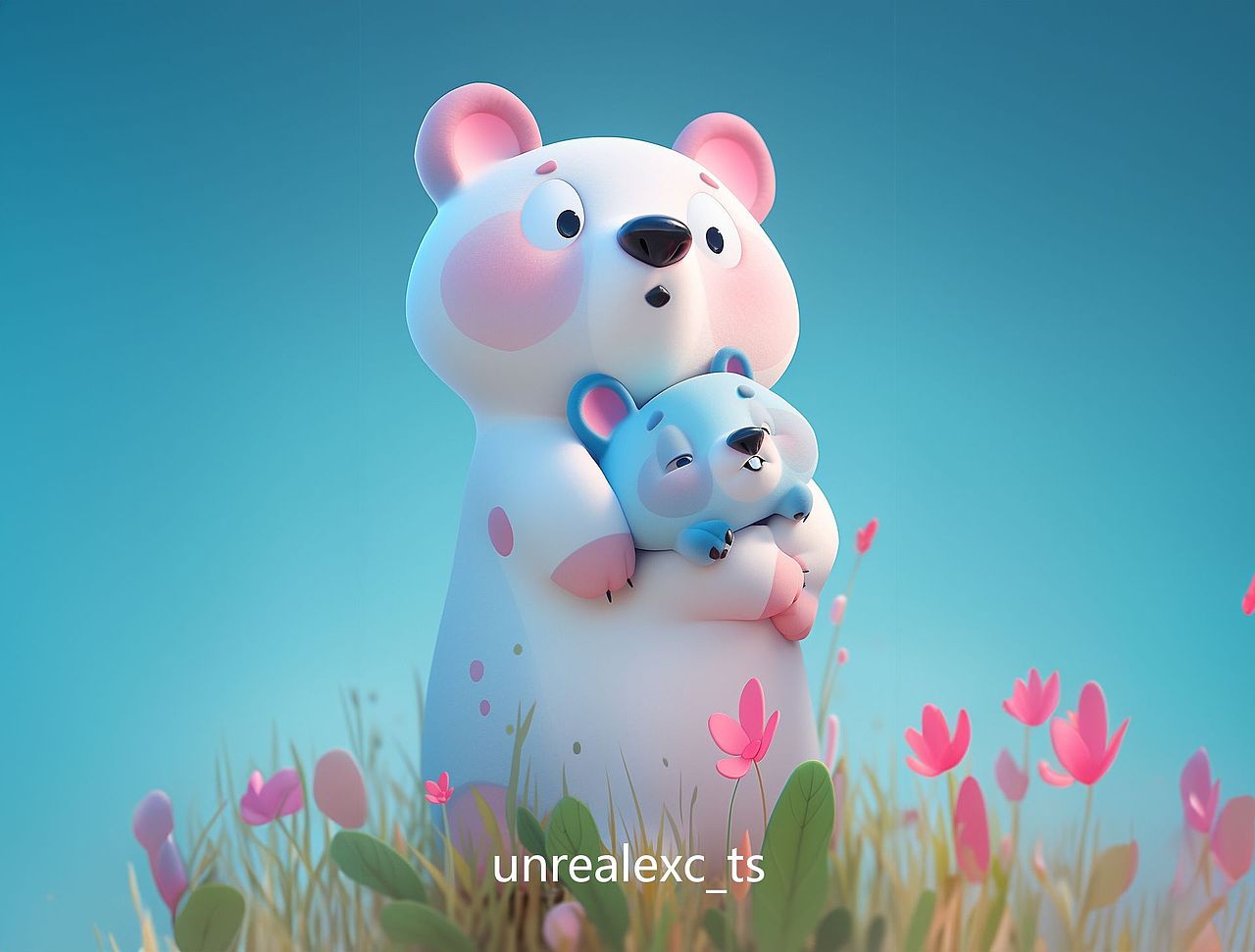 [原创动画]粉粉蓝小熊之爱 系列动画_unrealexc-站酷ZCOOL