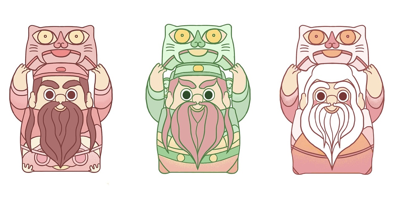 虎举人 福禄寿人物ip设计_黑hey糖-站酷ZCOOL