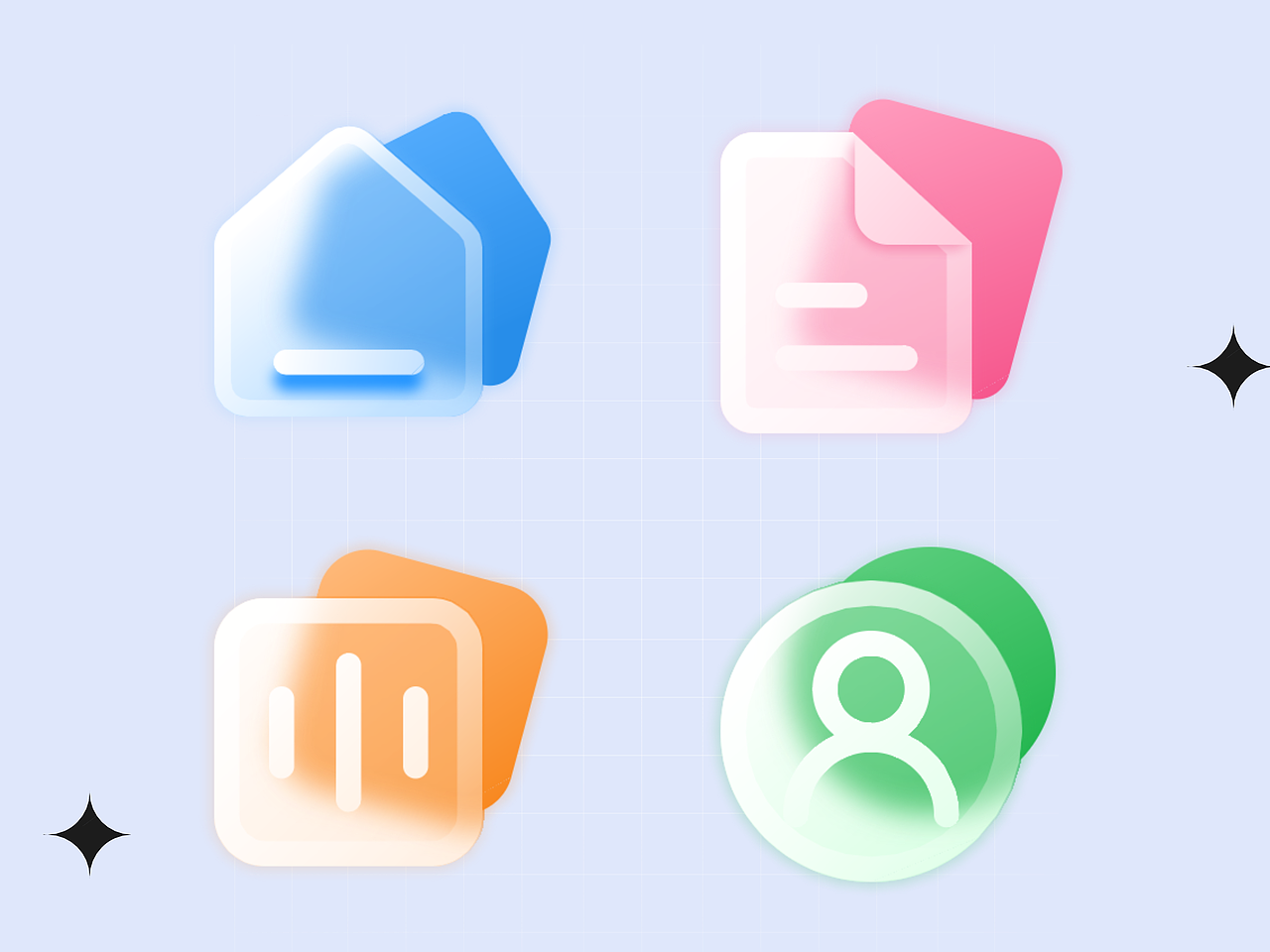 4步搞定 | 毛玻璃质感图标（含教程）_行空设计-站酷ZCOOL