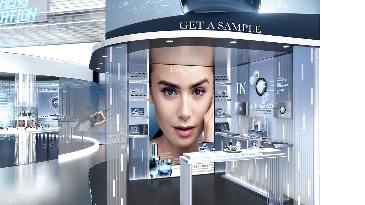 化妆品展台设计 兰蔻LANCOME发光眼霜_clean_Liu-站酷ZCOOL