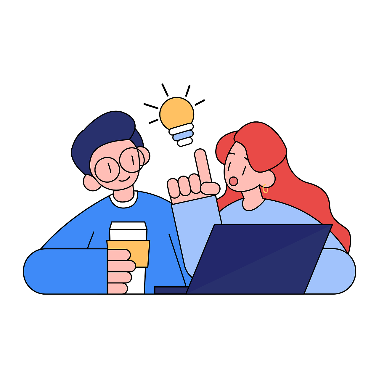 一组办公人物商业插画_小栗栗云-站酷ZCOOL