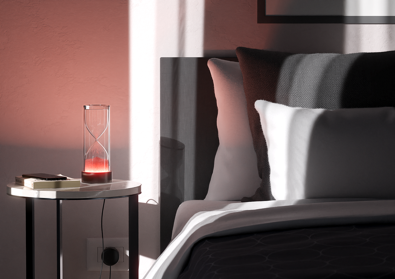 Pallante-沙漏夜光灯 Sandman night lamp /产品渲染图_Pallante-站酷ZCOOL