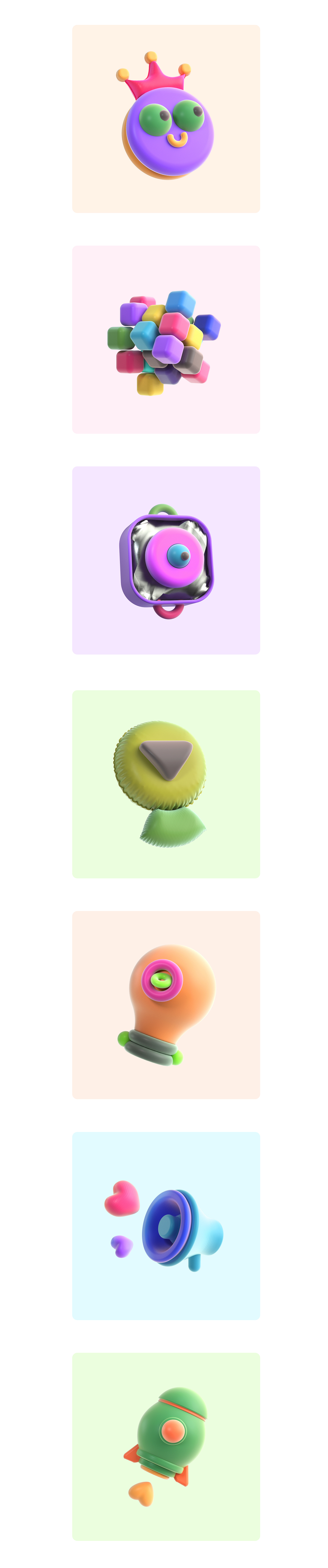 Creative icons/系列拟物图标_陆78-站酷ZCOOL