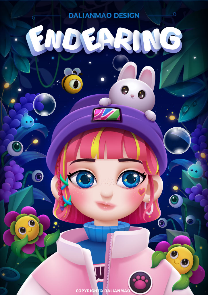 【伪3D插画】自画像-森林精灵_大脸猫OwOw-站酷ZCOOL