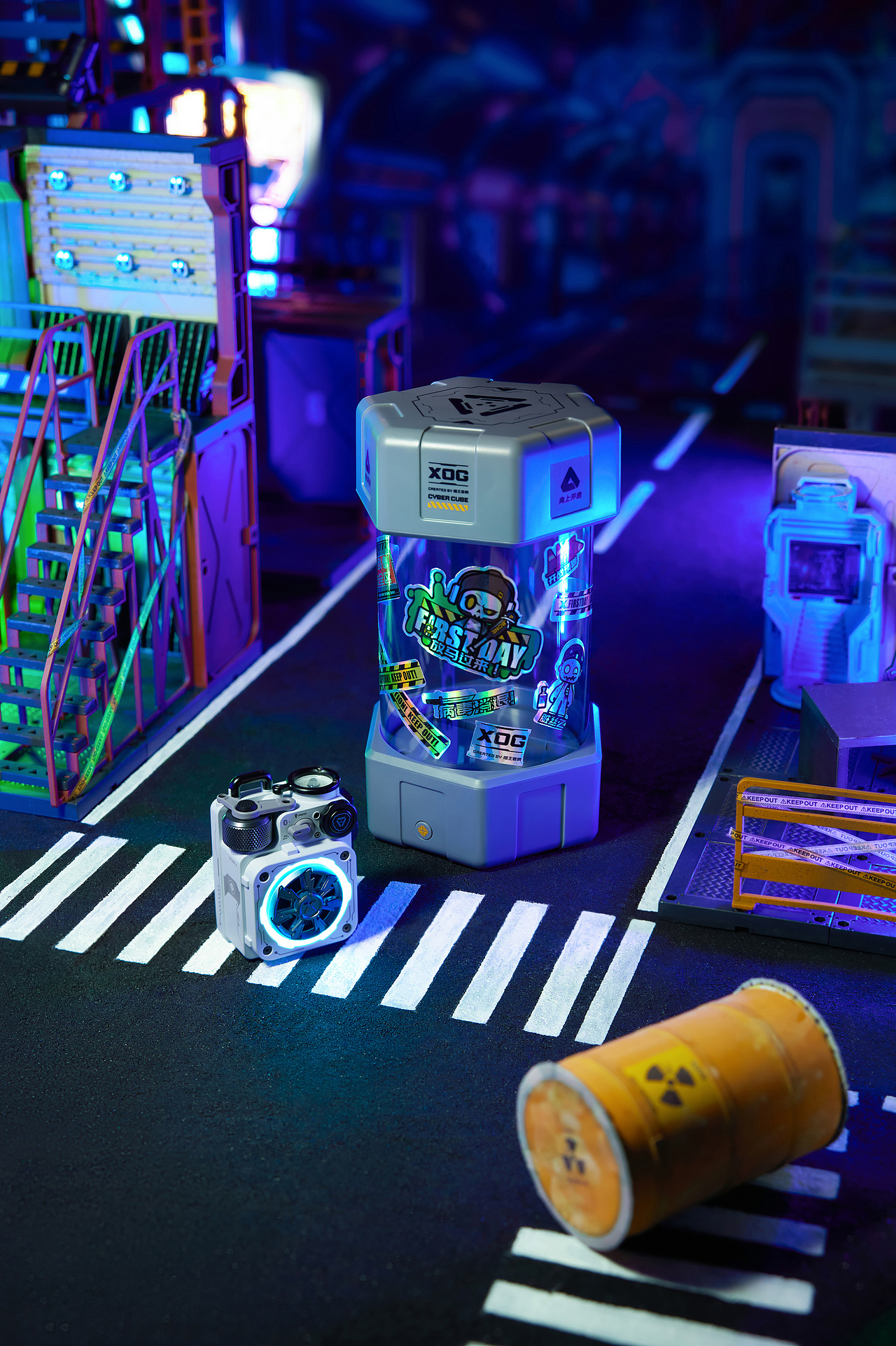 STUDIO FE2 for 猫王XOG 音响拍摄 微缩街景 赛博朋克_StudioFe2-站酷ZCOOL