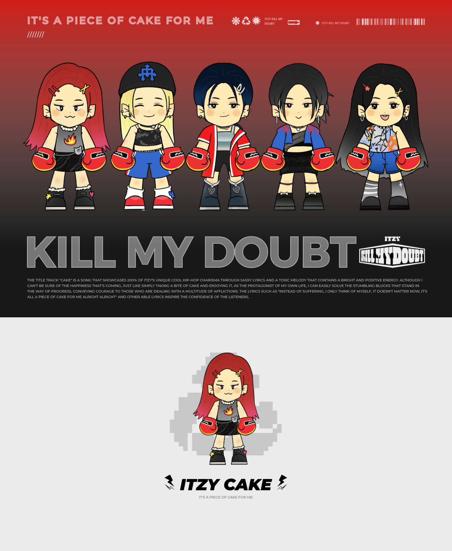 《ITZY-CAKE》插画练习_给小陈炸鸡腿-站酷ZCOOL