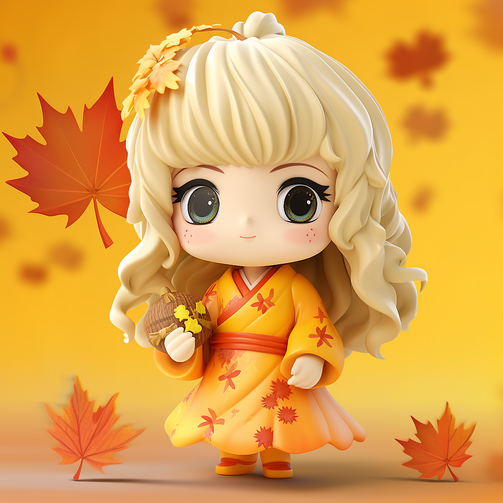 AI绘画(midjourney） 生成秋天可爱卡通小女孩和证件照_玩趣恶童-站酷ZCOOL