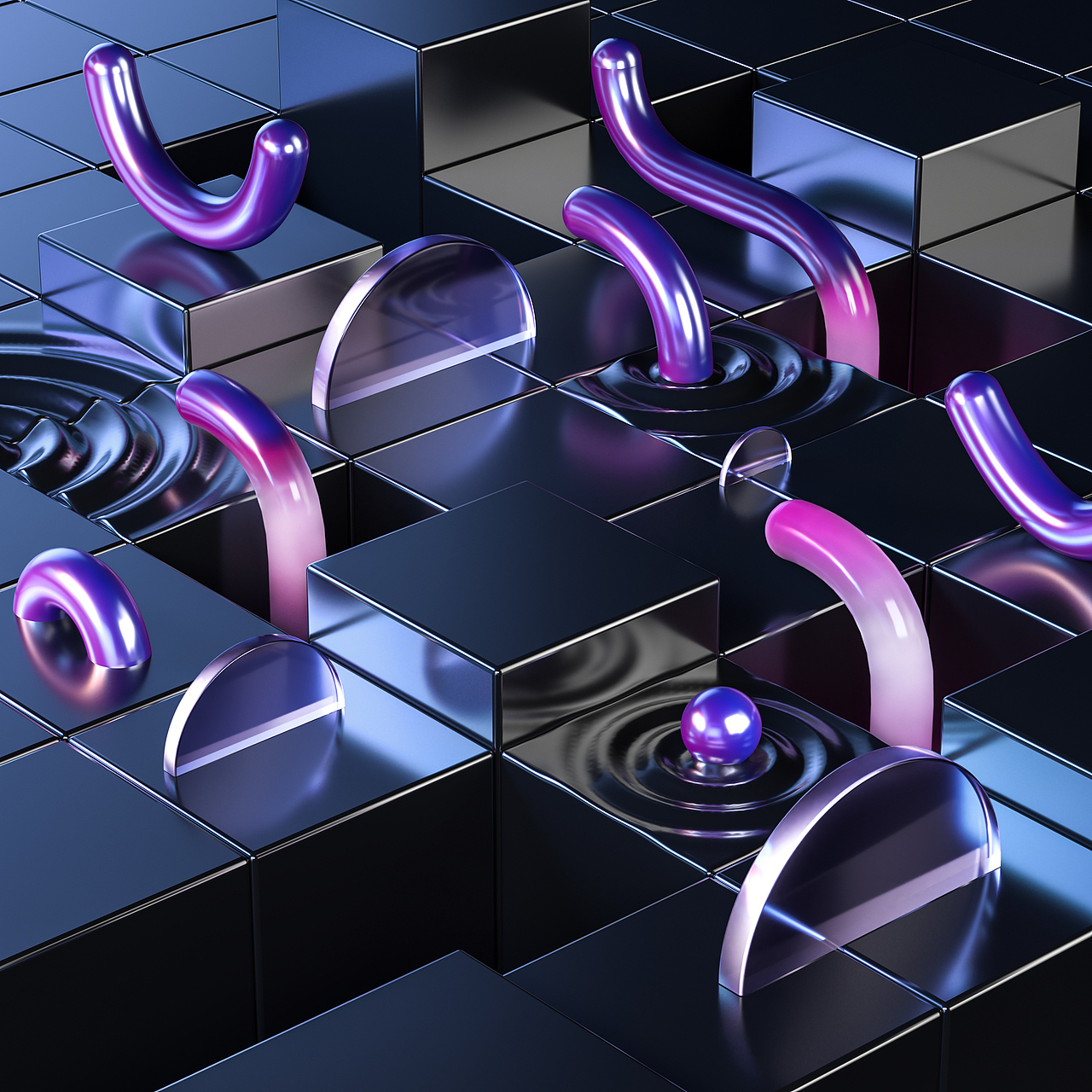 C4D 3S材质、玻璃材质、OC渲染-3月份_子非鱼_Art-站酷ZCOOL