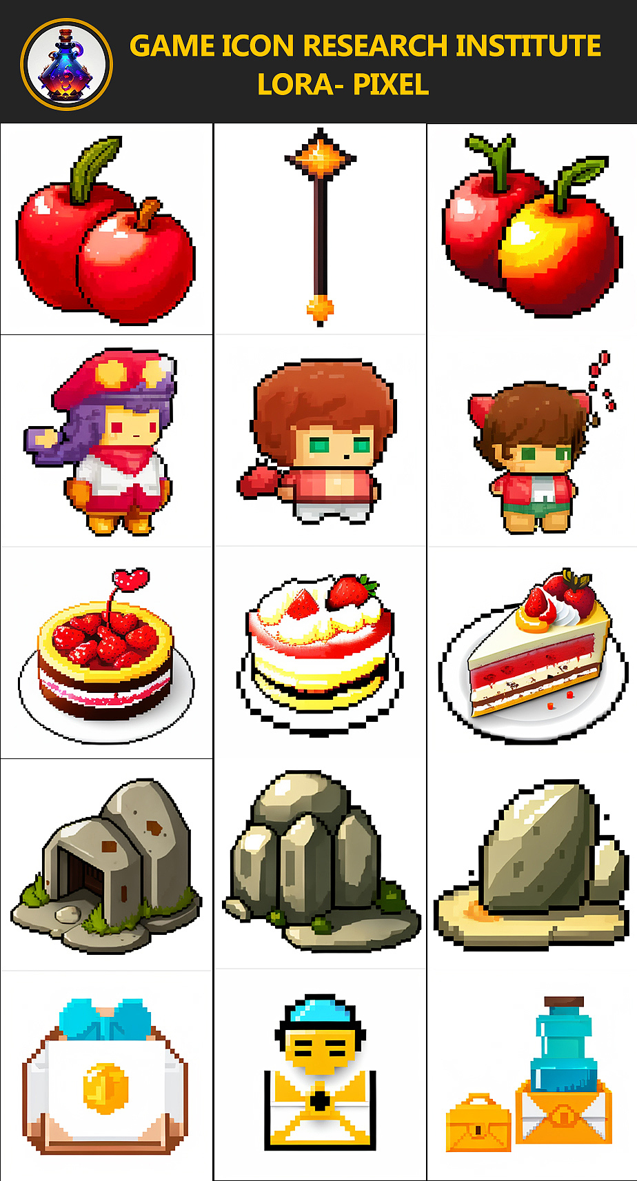 关于像素风格图标的模型GameIconResearch_Pixel_Lora_游戏图标研究所-站酷ZCOOL