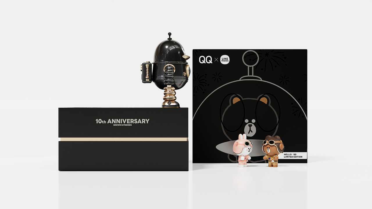 潮玩IP| QQ x LINE FRIENDS 顽艺萌友十周年限定手办_COCOMUMU-站酷ZCOOL